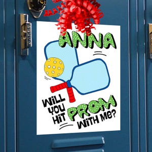 Pickleball Proposal Poster, Hit up Prom, Ask to Dance Sign (digital ...