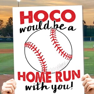 Baseball Homecoming Proposal Sign, HOCO Would Be a Home Run With You ...