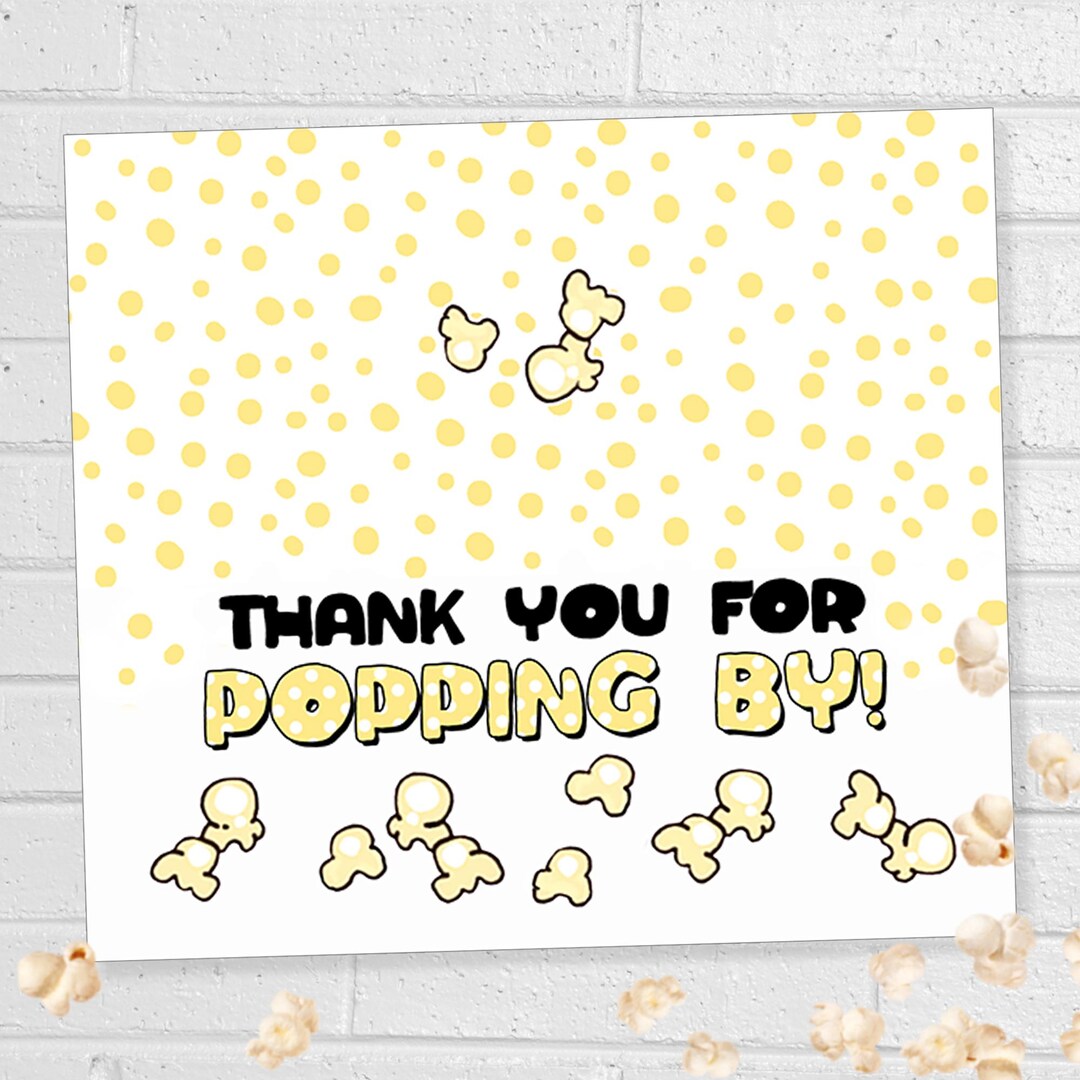 Thanks for Popping by Party Favor Tags, Graduation Popcorn Bag Tags and ...