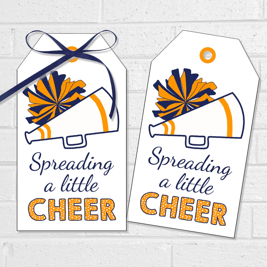 Spreading a Little Cheer Tags, Cheerleading Team Treat Labels ...