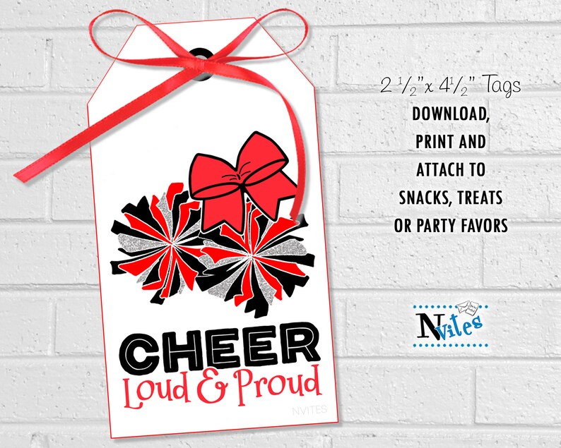 Cheerleading Treat Tags, Dance Spirit Squad Goodie Bag Stickers ...