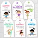 Gymnastics Valentine Tags, Printable Gymnast Treat Tags and Goodie Bag ...