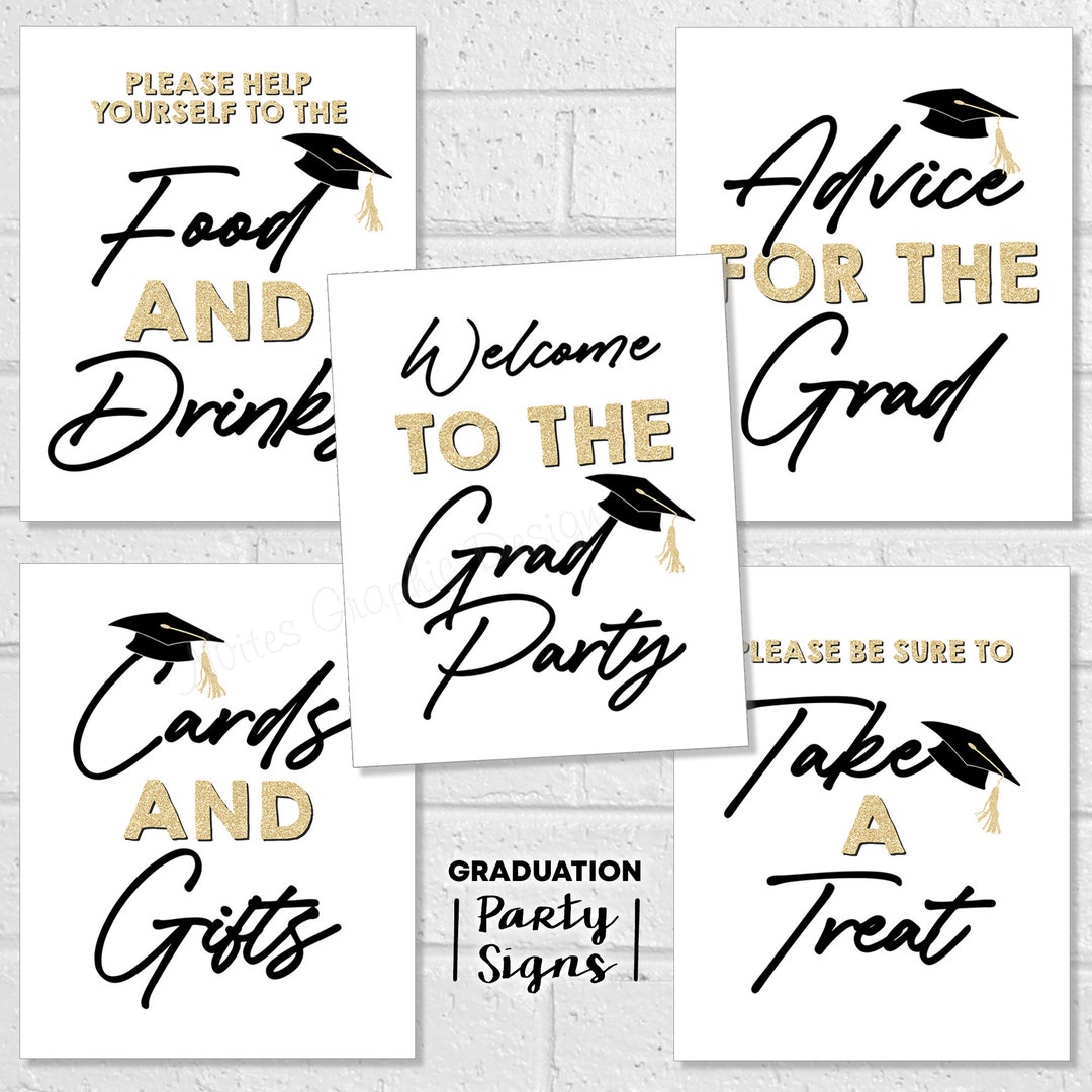 Graduation Signs Bundle, 2025 Grad Party Decorations, Printable Table ...