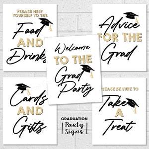 Graduation Signs Bundle, 2025 Grad Party Decorations, Printable Table ...