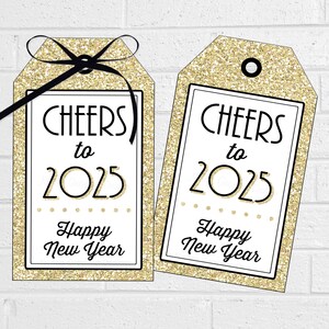 2025 New Year's Party Favor Tags, Cheers to 2025 Goodie Bag, Printable ...