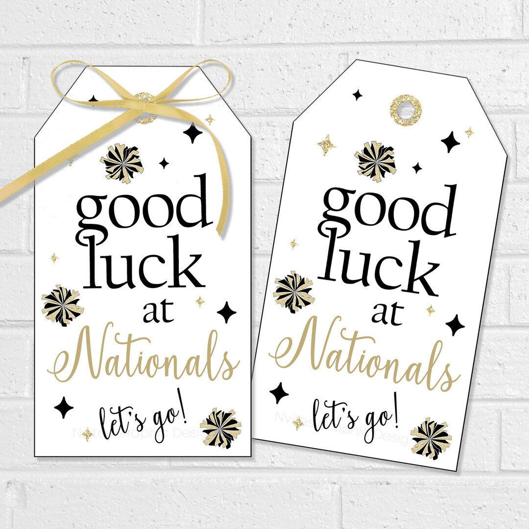 Nationals Cheer and Dance Team Good Luck Tags, Cheerleading Team Treat ...