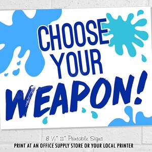 Water War Party Signs, Water Balloon Fight Display Signs, Splash Park ...