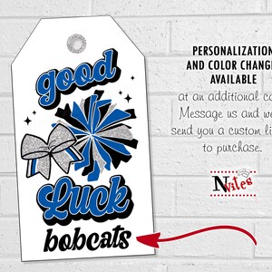 Cheer Good Luck Tags, Cheerleading Team Treats, Printable Purple and ...