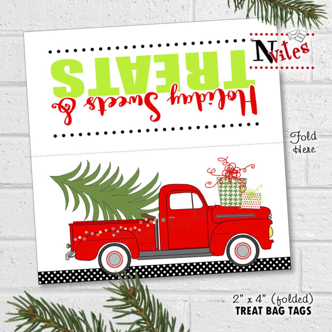 Printable Christmas Treat Bag Toppers Holiday Treat Tags | Etsy