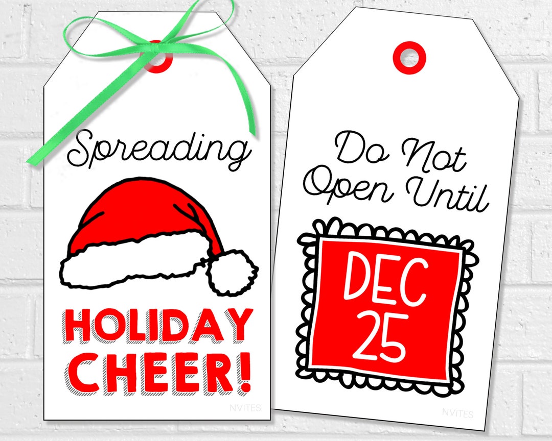 Santa Gift Tags, Fun Christmas Package Labels, Spreading Holiday Cheer ...