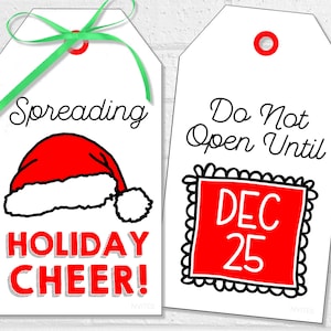 Santa Gift Tags, Fun Christmas Package Labels, Spreading Holiday Cheer ...