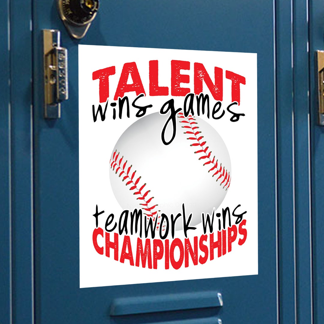 Baseball Team Locker Sign, Printable Sports Motivational Quotes ...