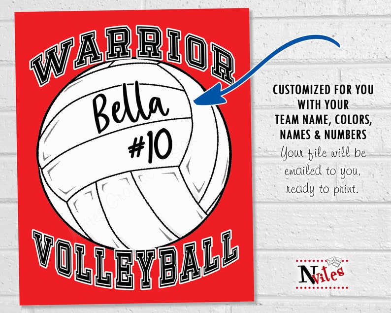 Printable Volleyball Locker Sign Volleyball Team Hotel Door - Etsy