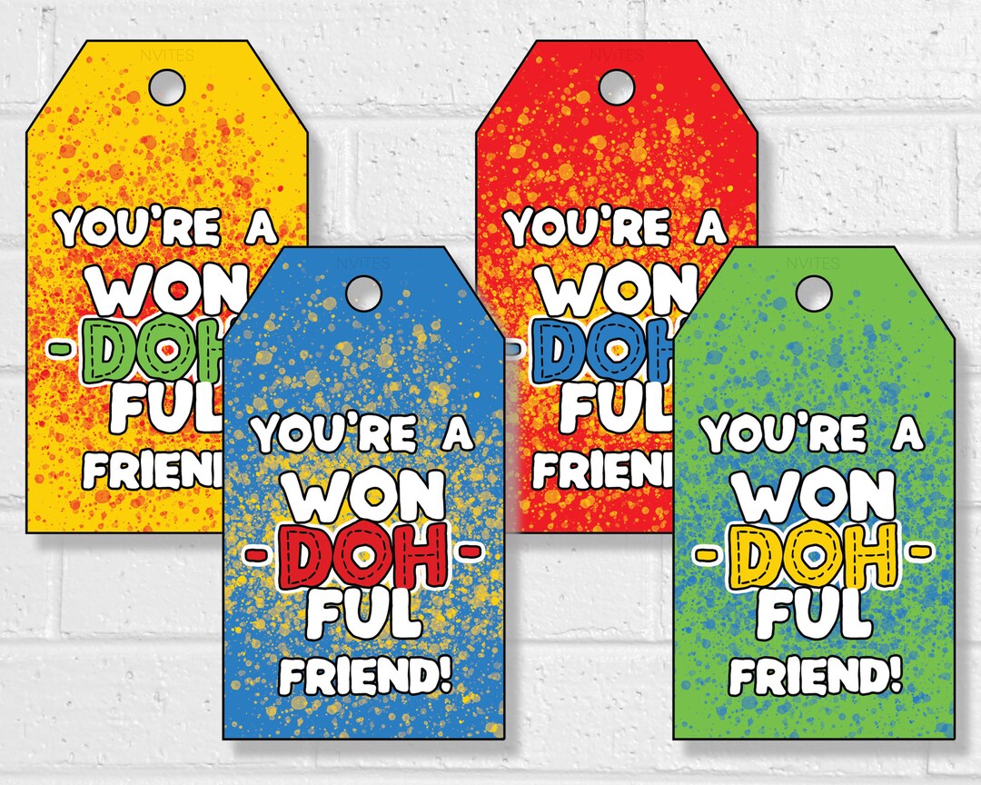 Wondohful Friend Printable Gift Tags, Valentine Party Favor Cards ...