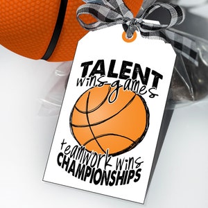 Basketball Good Luck Tags, Basketball Team Treat Labels, Printable ...
