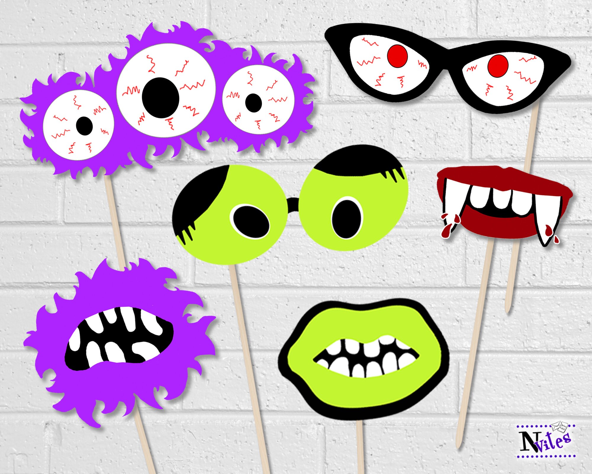 Halloween Photo Booth Props Fright Night Party Selfie and - Etsy