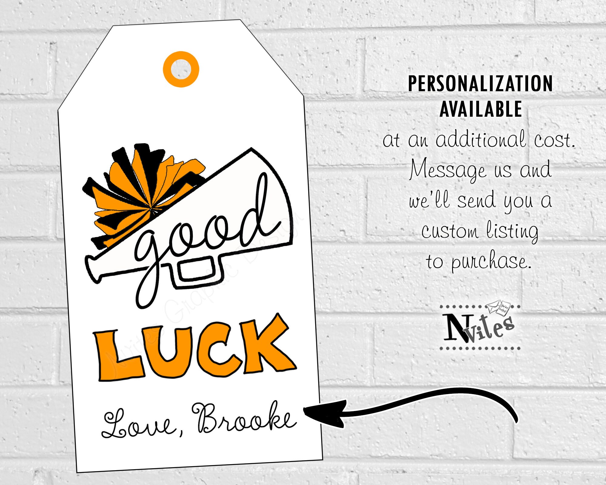 Good Luck Cheer Tags Orange Cheerleading Team Treat Labels - Etsy