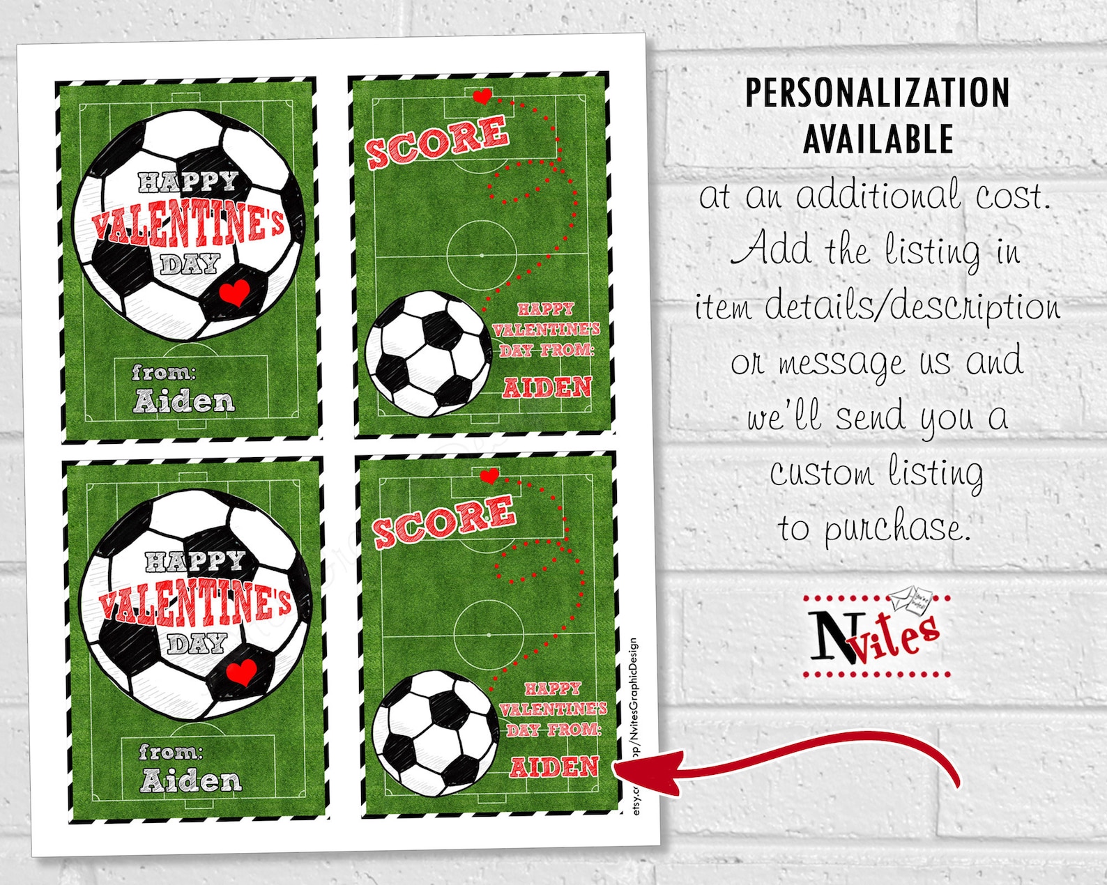 Soccer Valentine Cards Printable Kids Classroom Valentines | Etsy