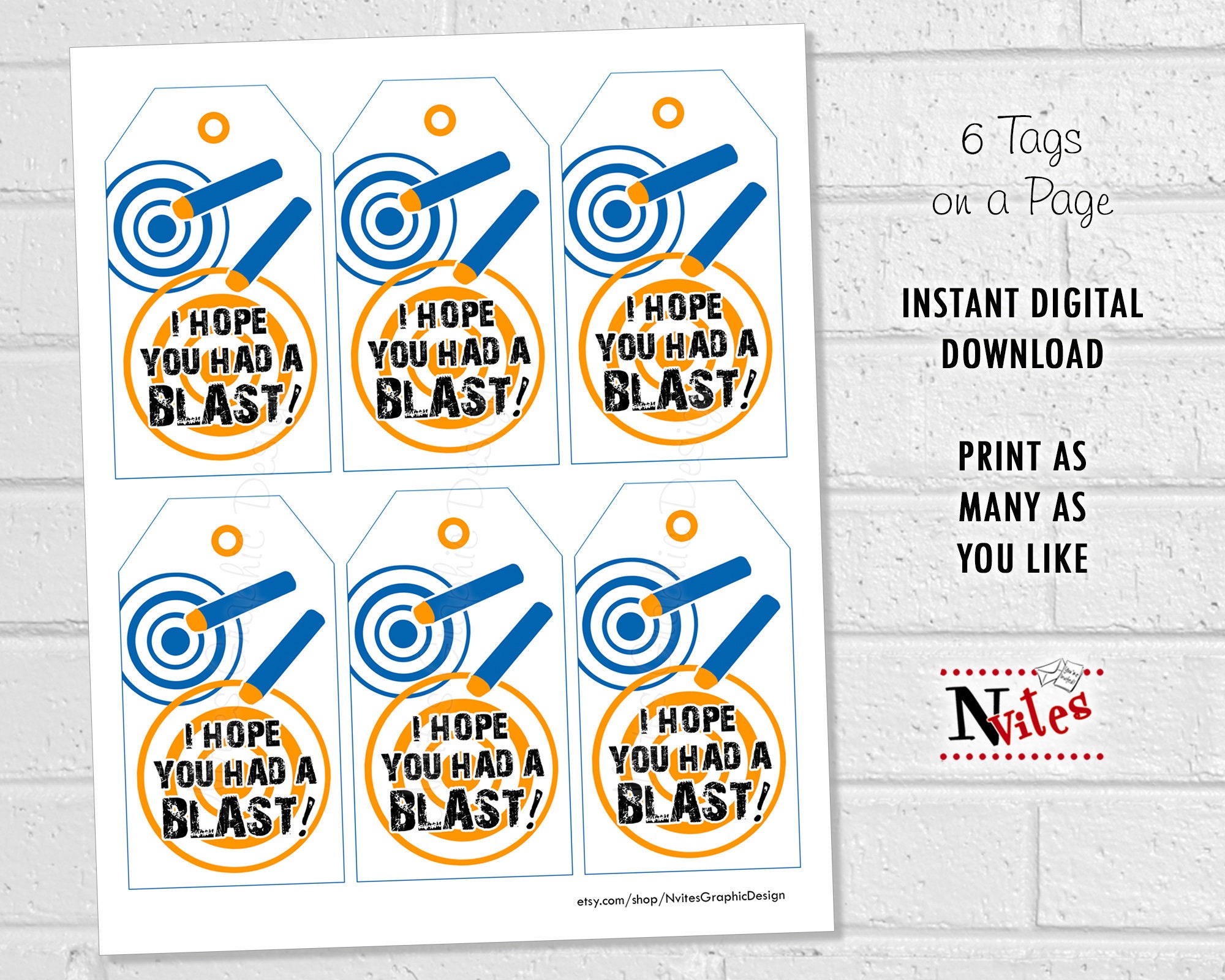 Dart Party Thank You Tags, Birthday Favor Tags (printable) - Etsy