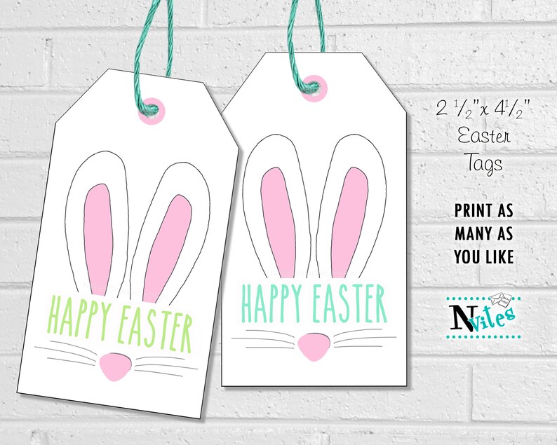 Easter Bunny Printable Tags Easter Treat Labels Easter Bunny | Etsy