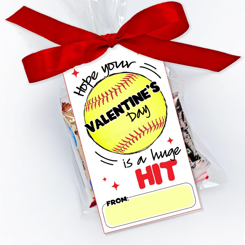 Softball Valentine Tags, Grand Slam Cards, Printable Softball Goodie ...