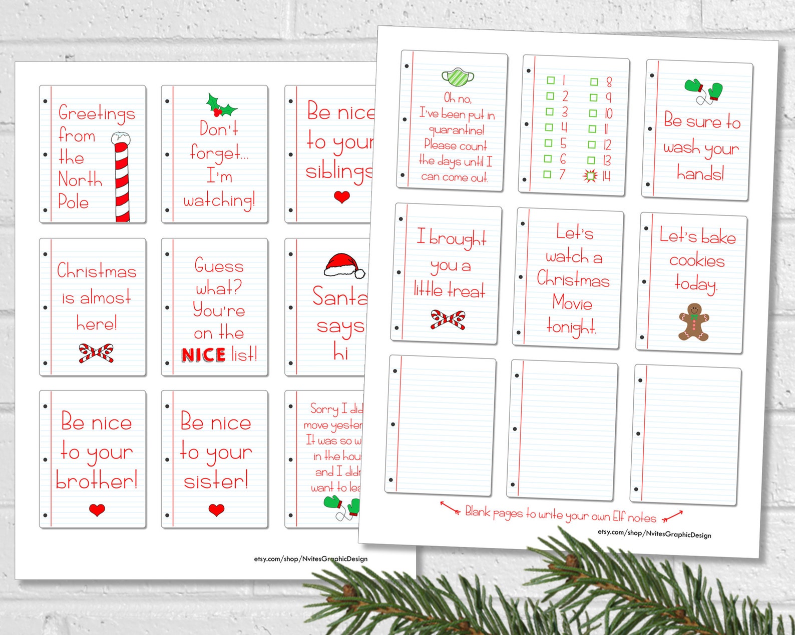Printable Elf Notes Holiday Cards From Your Elf Messages | Etsy