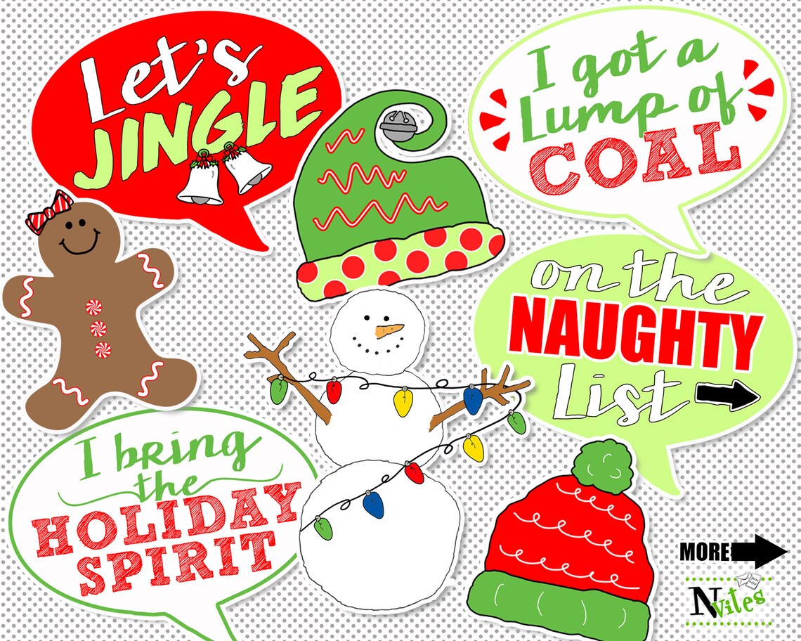 Holiday Photo Booth Props Christmas Photo Props Fun Holiday - Etsy