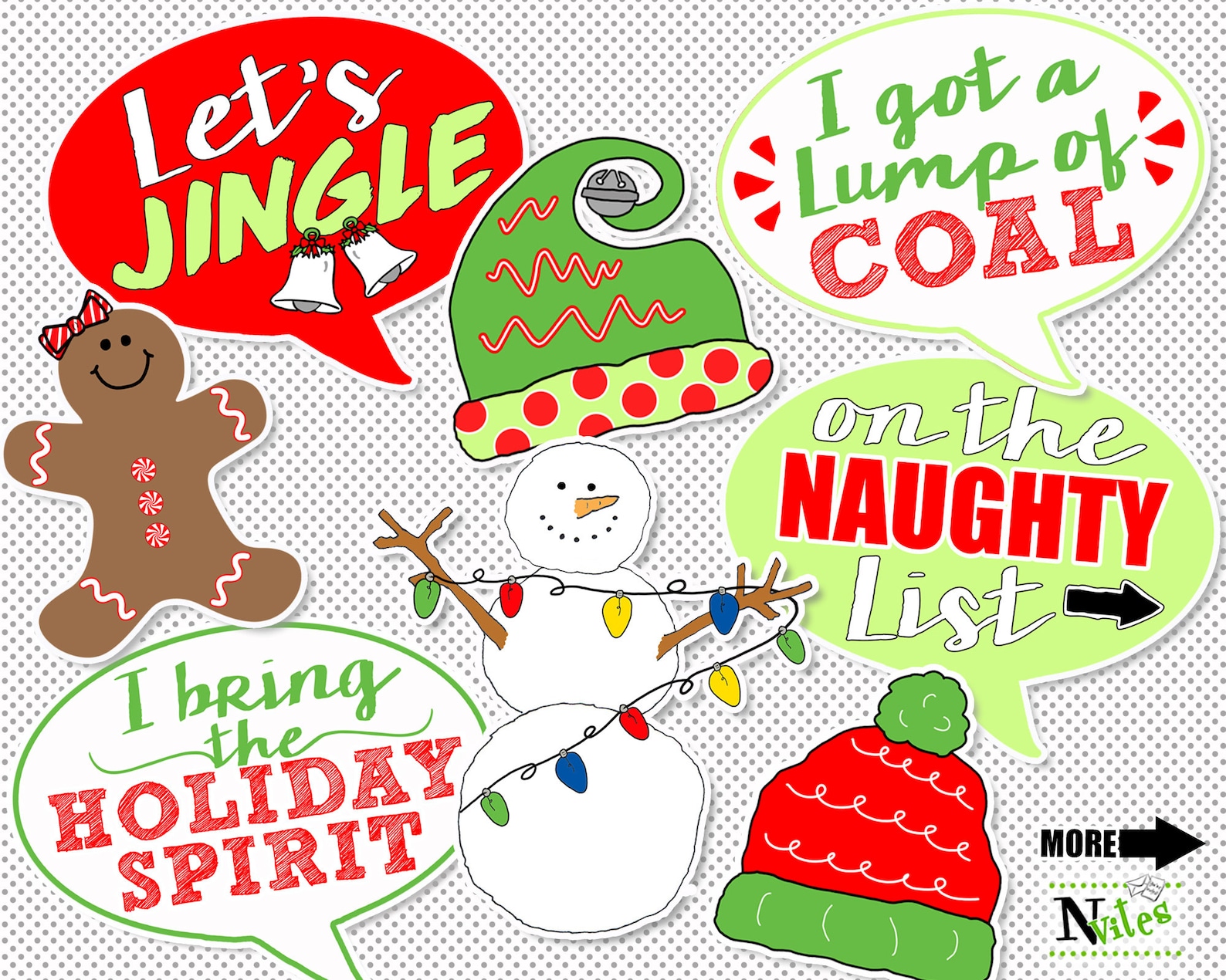 Holiday Photo Booth Props Christmas Photo Props Fun Holiday - Etsy