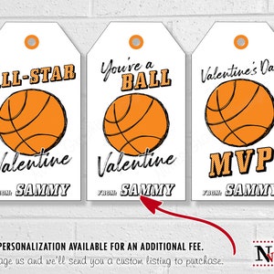 Basketball Valentine Tags, You're a Ball and MVP Valentine Cards ...