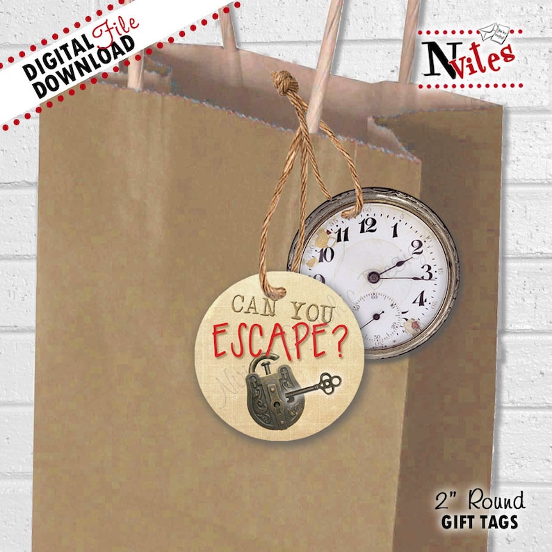 Escape Room Cupcake Toppers, Spy Party Favor Tags (printable PDF) - Etsy