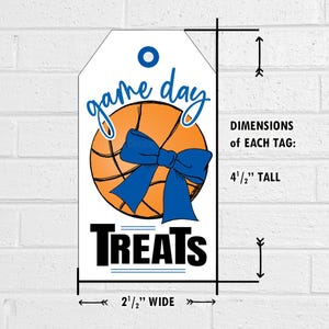 Basketball Game Day Treat Tags, Good Luck Goodie Bag Wrap, Printable ...