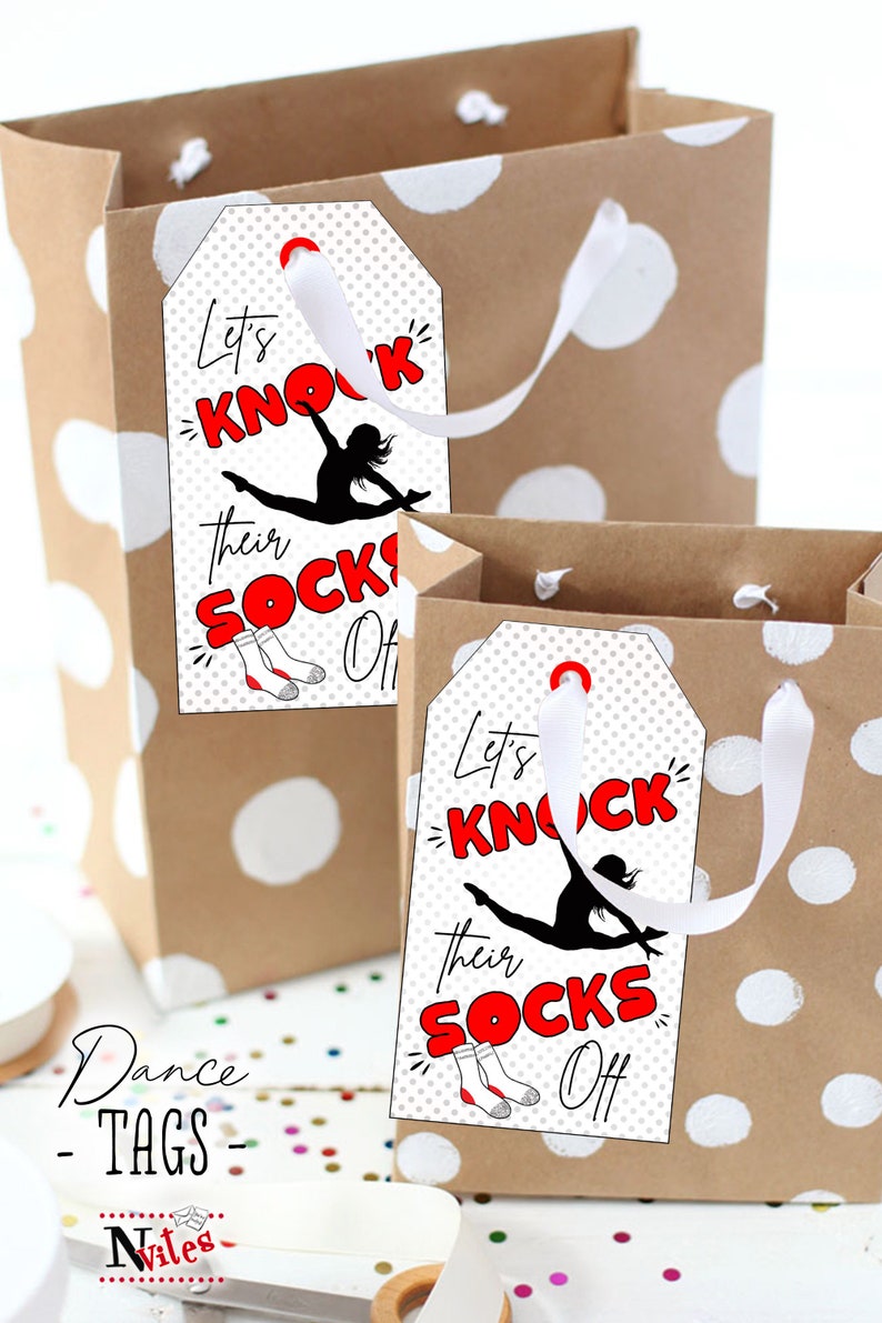 Knock Their Socks off Tags, Cheer and Dance Team Competition Goodie ...