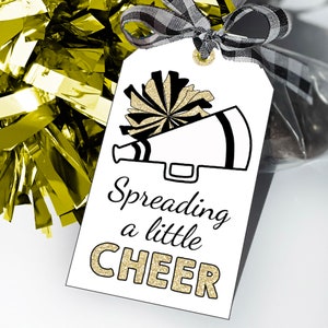 Spreading a Little Cheer Tags, Cheerleading Team Treat Labels ...
