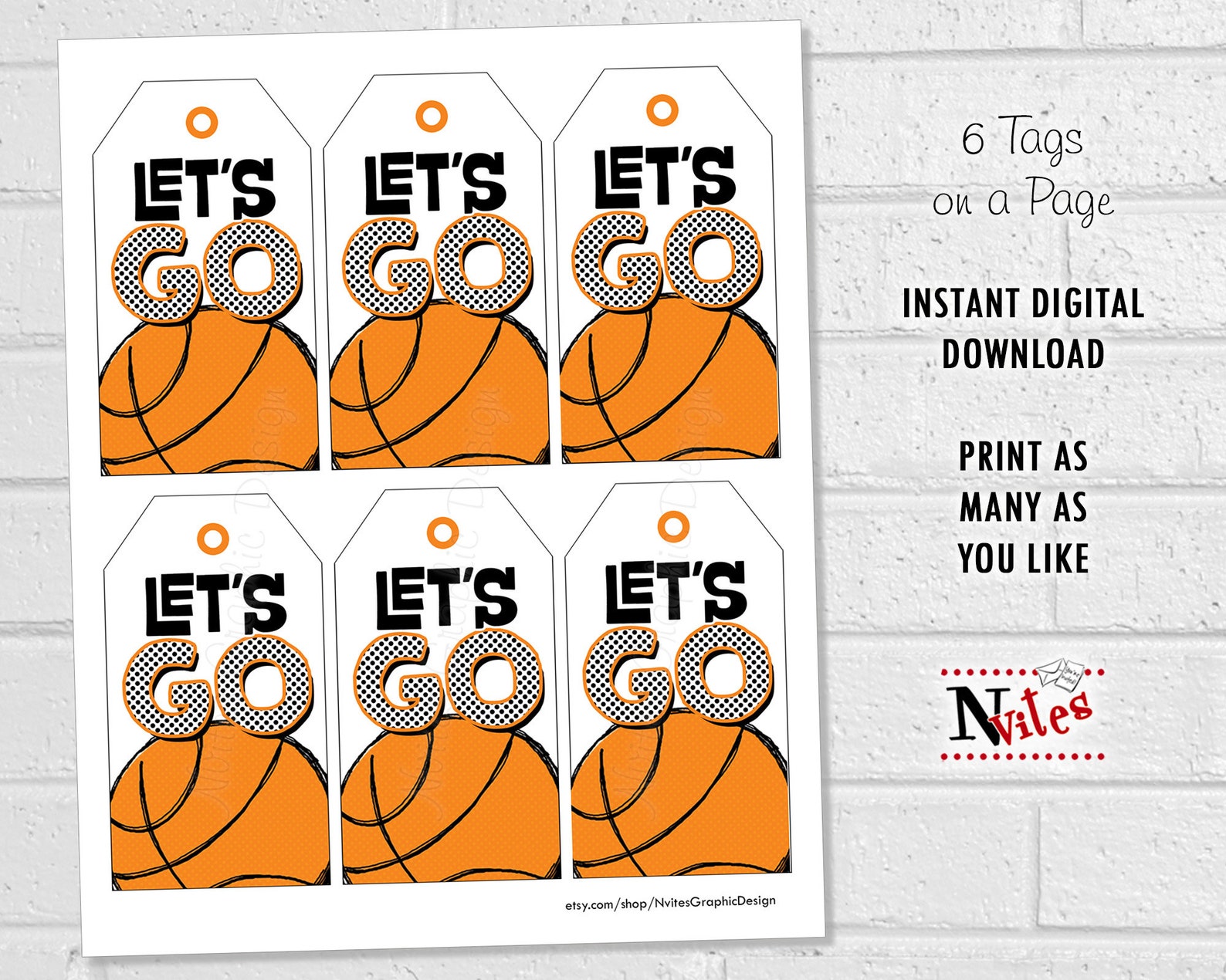 Basketball Good Luck Tags, Basketball Team Tournament Treat Label, Let ...