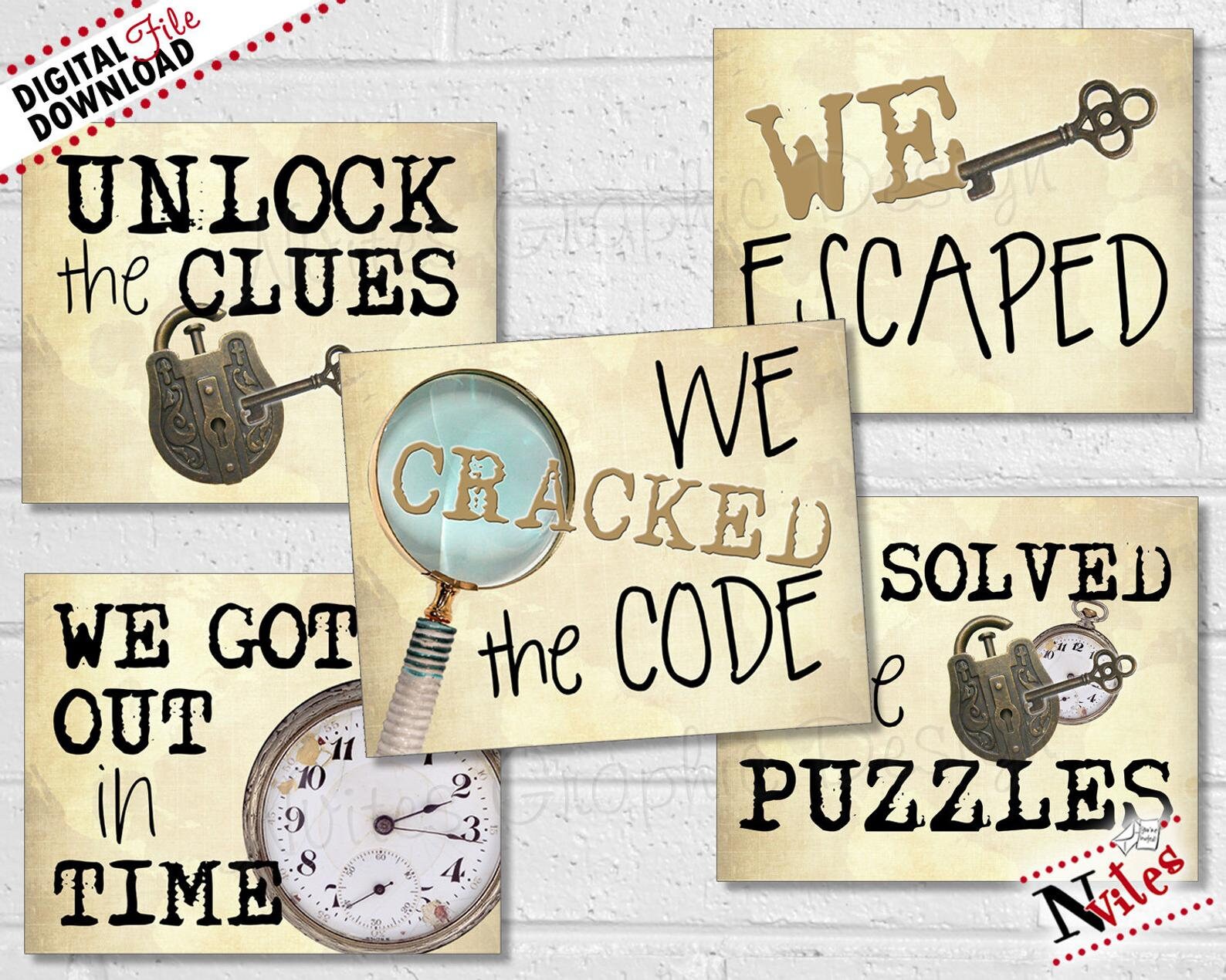 Escape Room Cupcake Toppers Maze Escape Room Party Tags and - Etsy.de