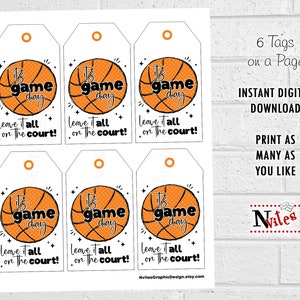Basketball Game Day Good Luck Tags, Team Tournament Treat Label, Leave ...
