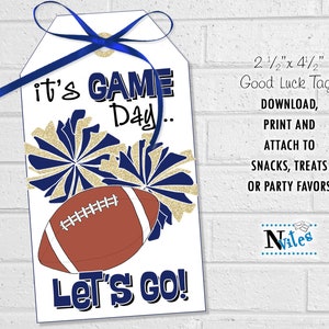 Football and Cheer Good Luck Tags, Game Day Team Treat Labels ...
