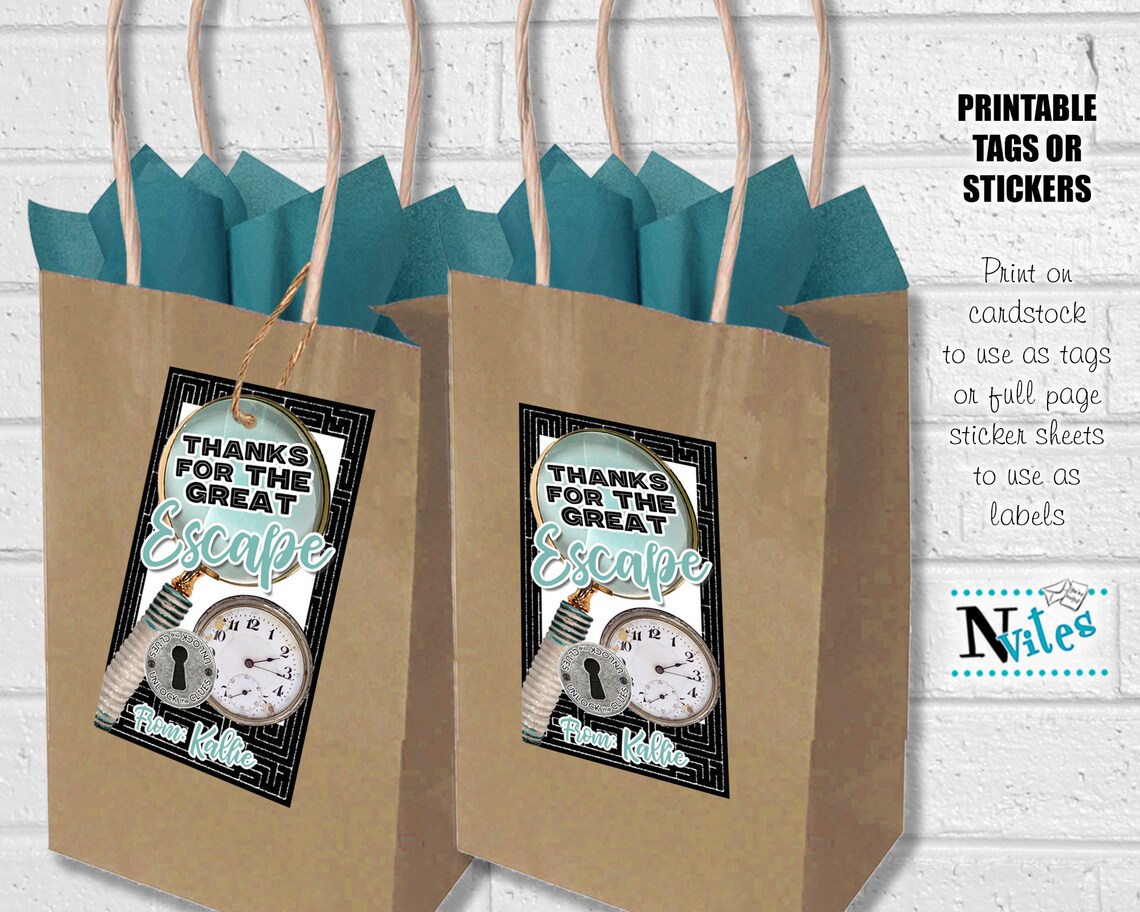 Escape Room Thank You Tags Escape Room Party Escape Room | Etsy