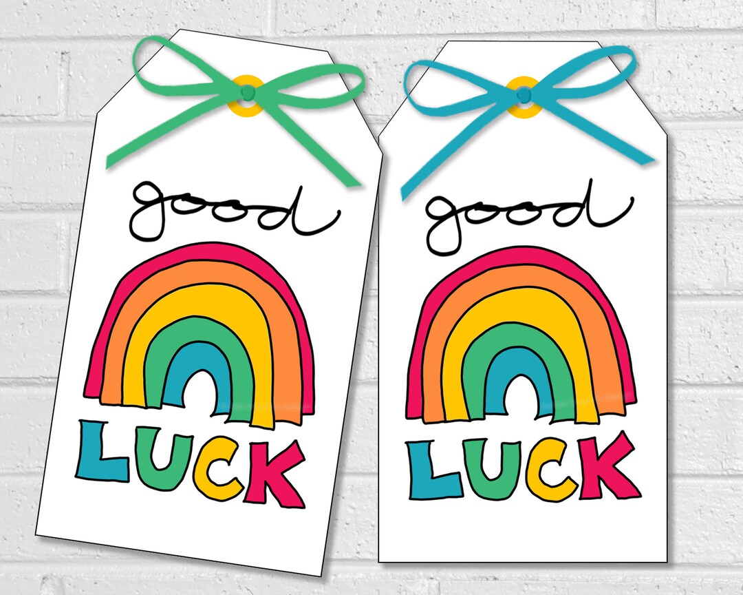 Good Luck Tags With Rainbow Design, Printable Lucky Rainbow Party Favor ...