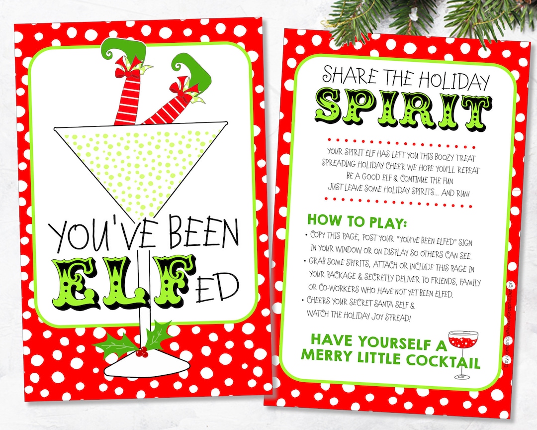 You've Been Elfed Adult Holiday Game, You've Been Boozed Holiday ...