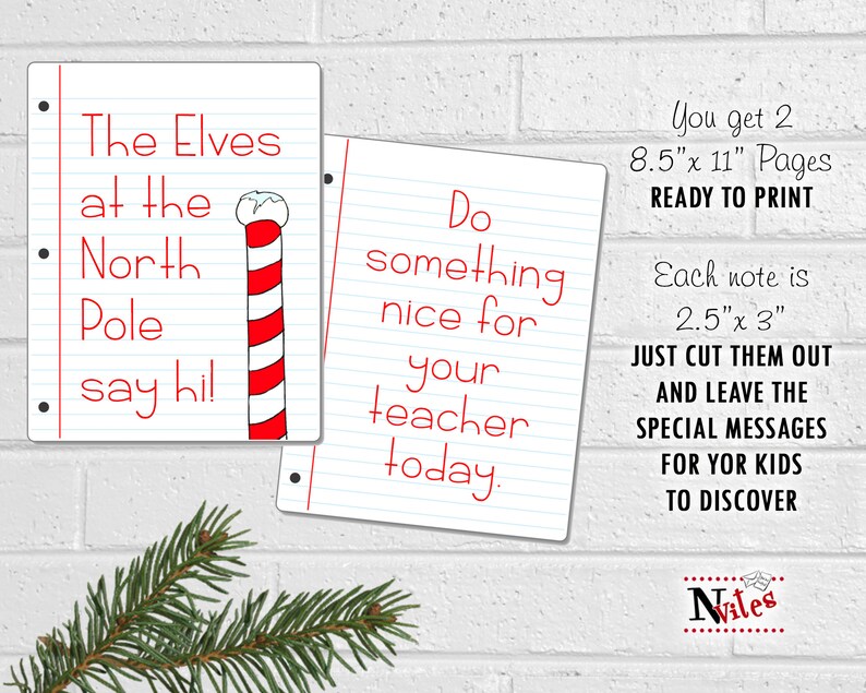 Printable Elf Notes Holiday Cards From Your Elf Messages - Etsy