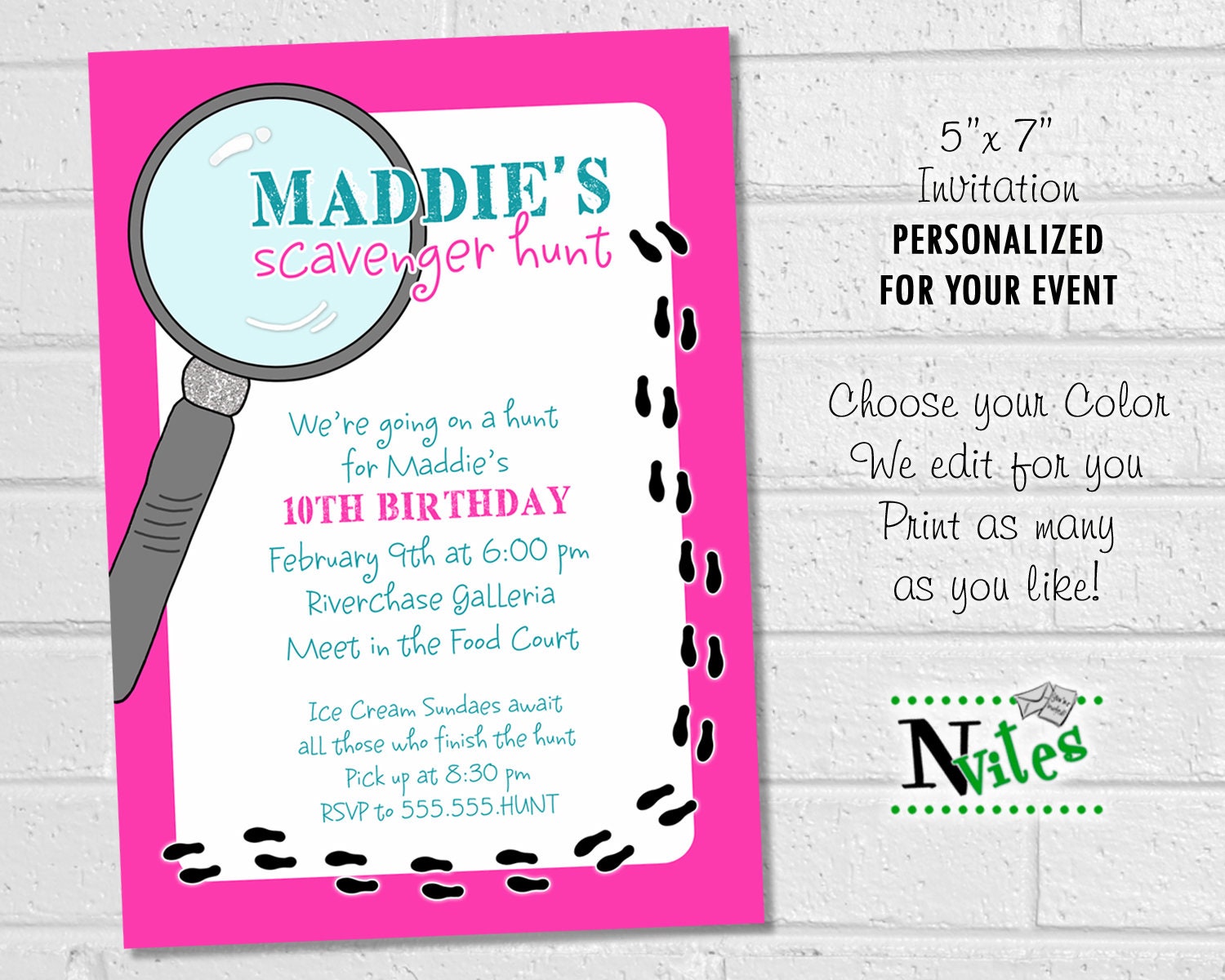 Scavenger Hunt Birthday Party Invitation Indoor or Outdoor - Etsy