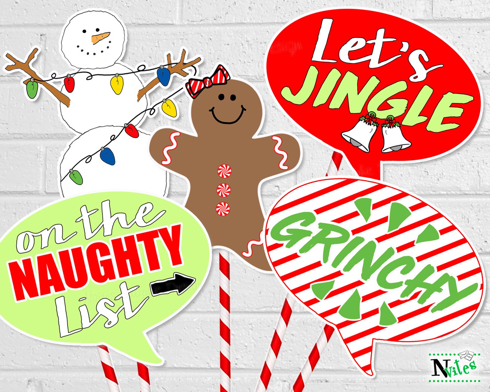 Holiday Photo Booth Props Christmas Photo Props Fun Holiday - Etsy