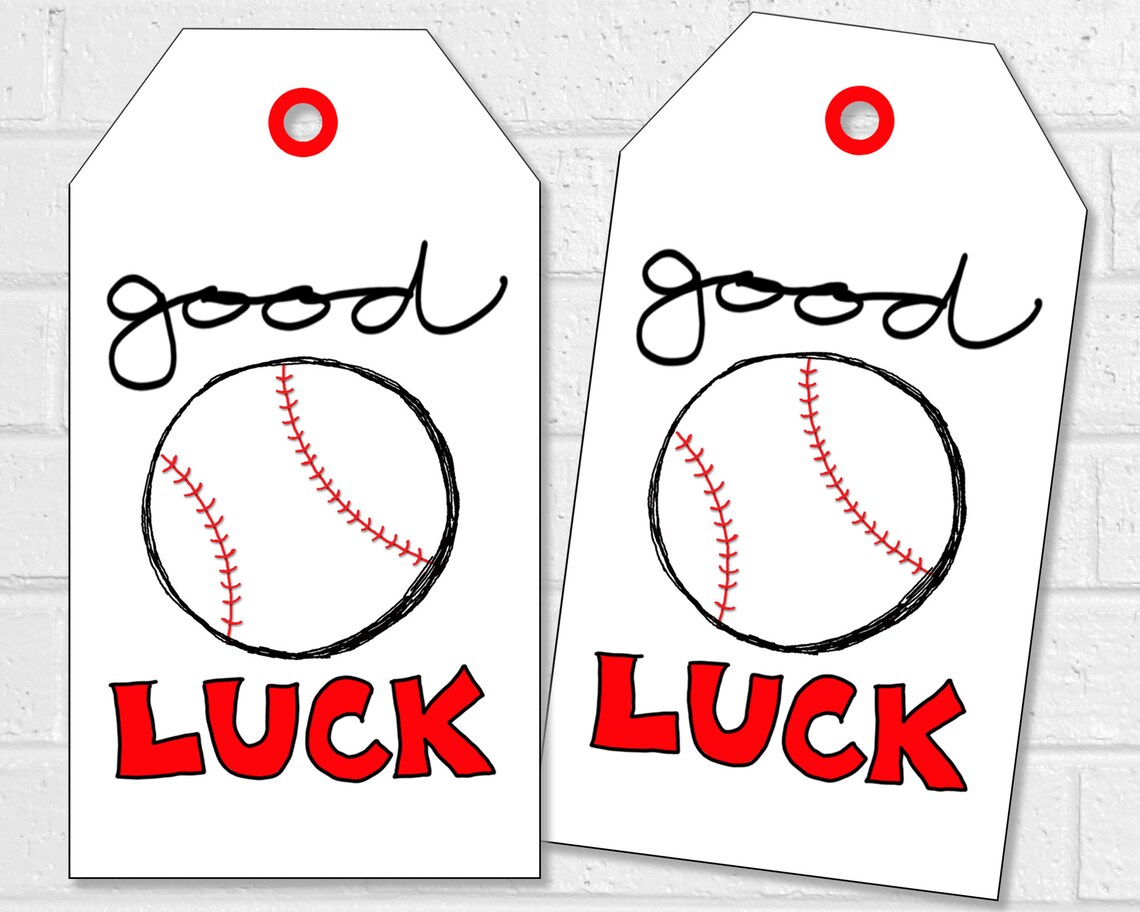 Baseball Good Luck Tags Baseball Team Treat Labels Printable - Etsy