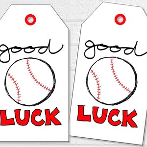 Baseball Good Luck Tags Baseball Team Treat Labels Printable - Etsy