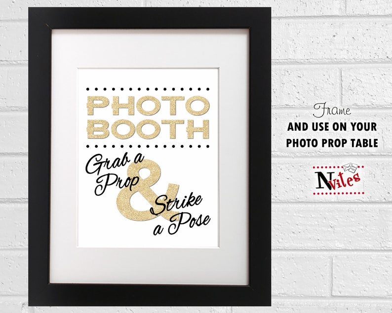 Graduation Photo Booth Sign Printable Grab a Prop & Strike a - Etsy
