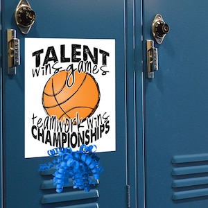 Basketball Team Locker Sign, Printable Motivational Team Quote ...