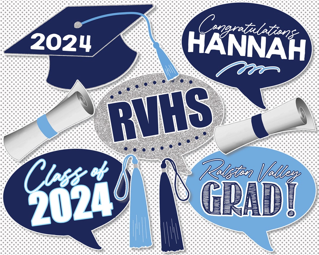 Graduation Photo Booth Props, Class of 2024 Photo Props, Personalized ...