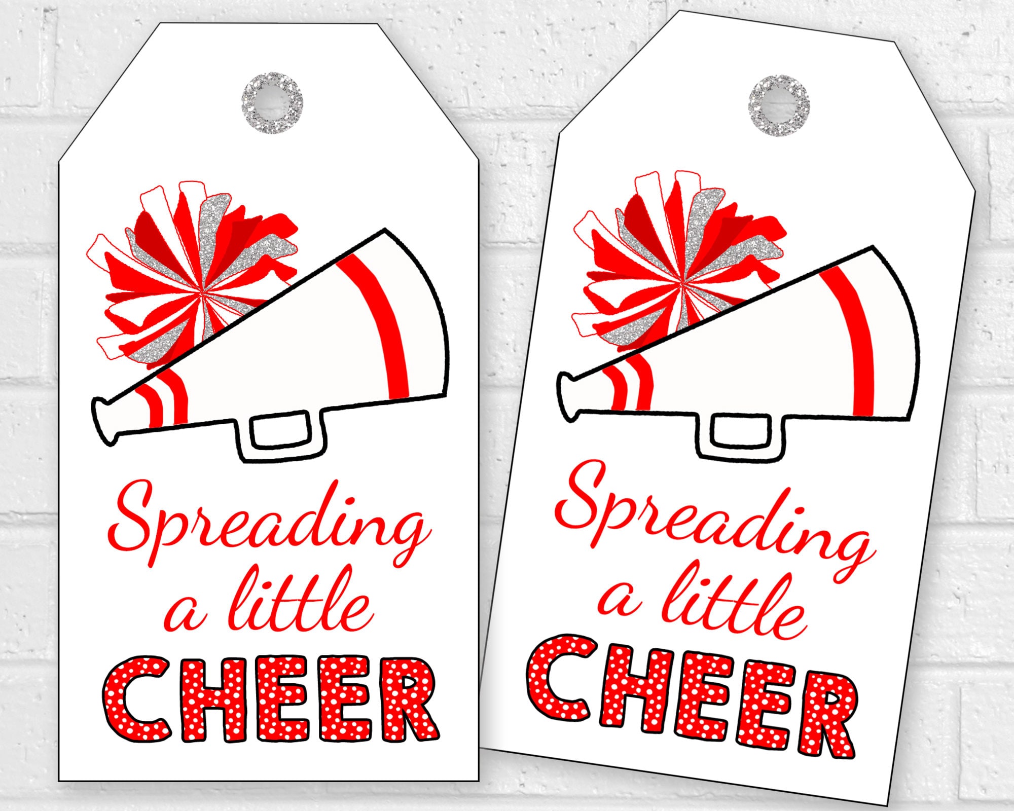 Spreading a Little Cheer Tags, Cheerleading Team Treat Labels ...