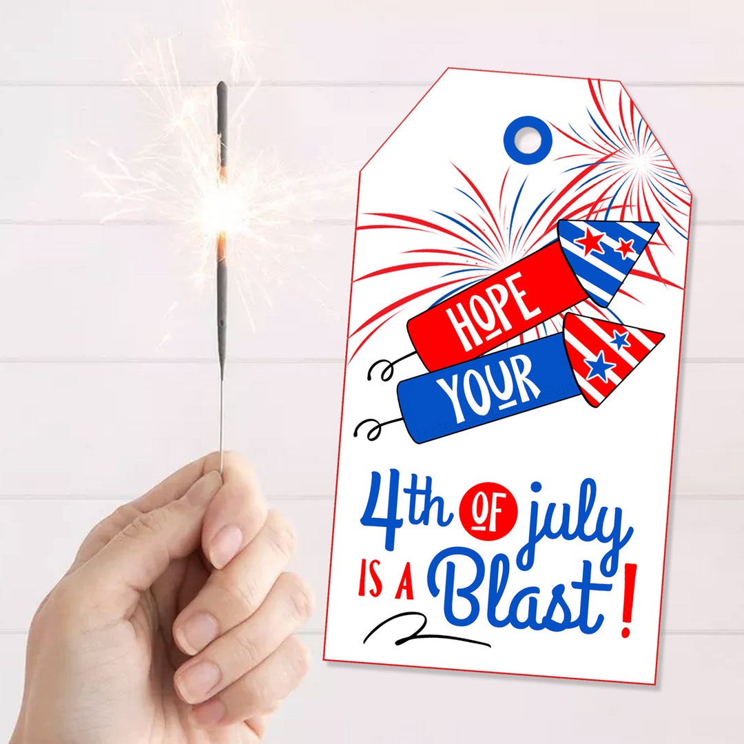 4th of July Blast Fireworks Tag, Sparkler Party Favors, Independence ...